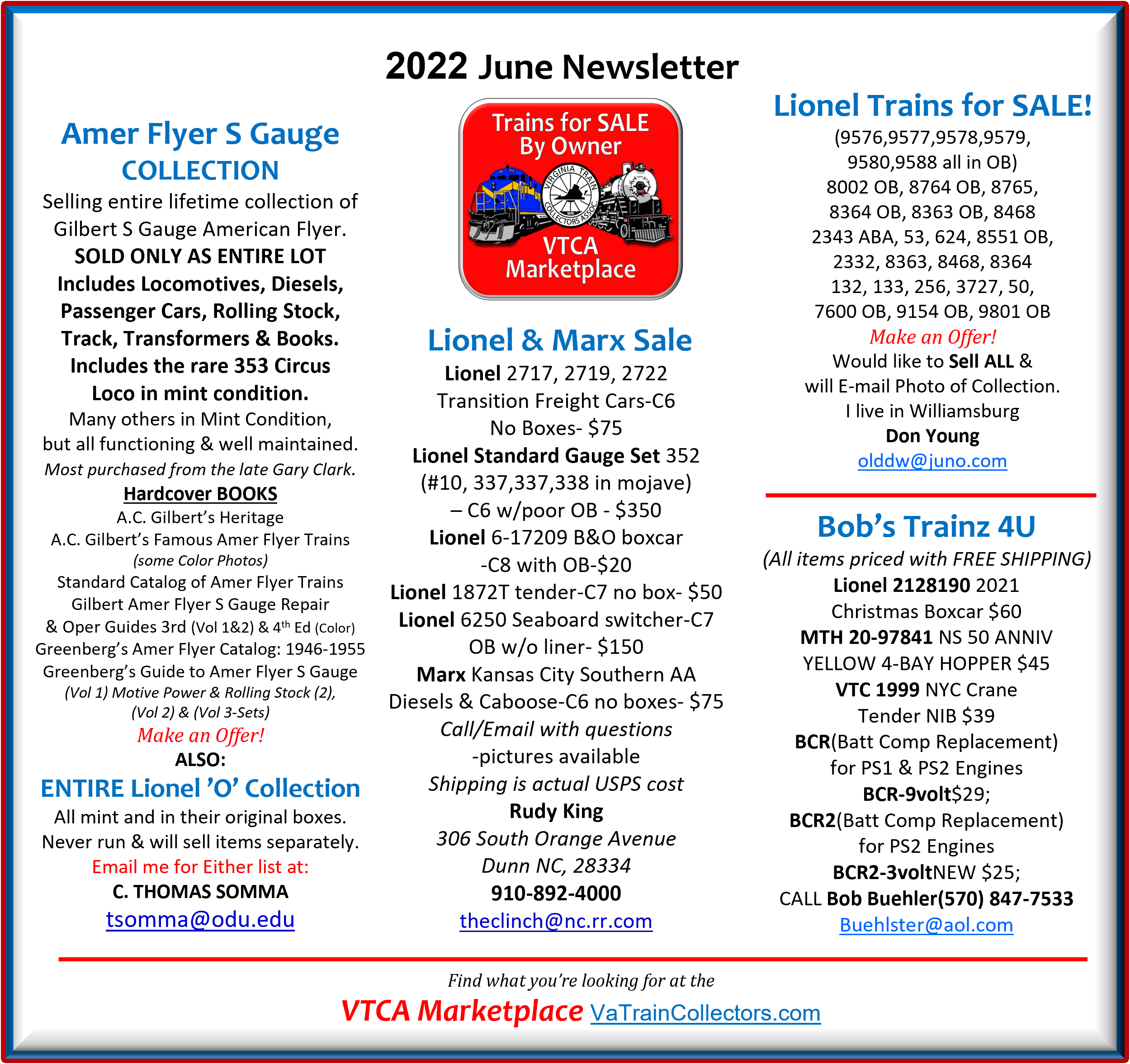 2022JuneMarketplace | Virginia Train Collectors, Inc.