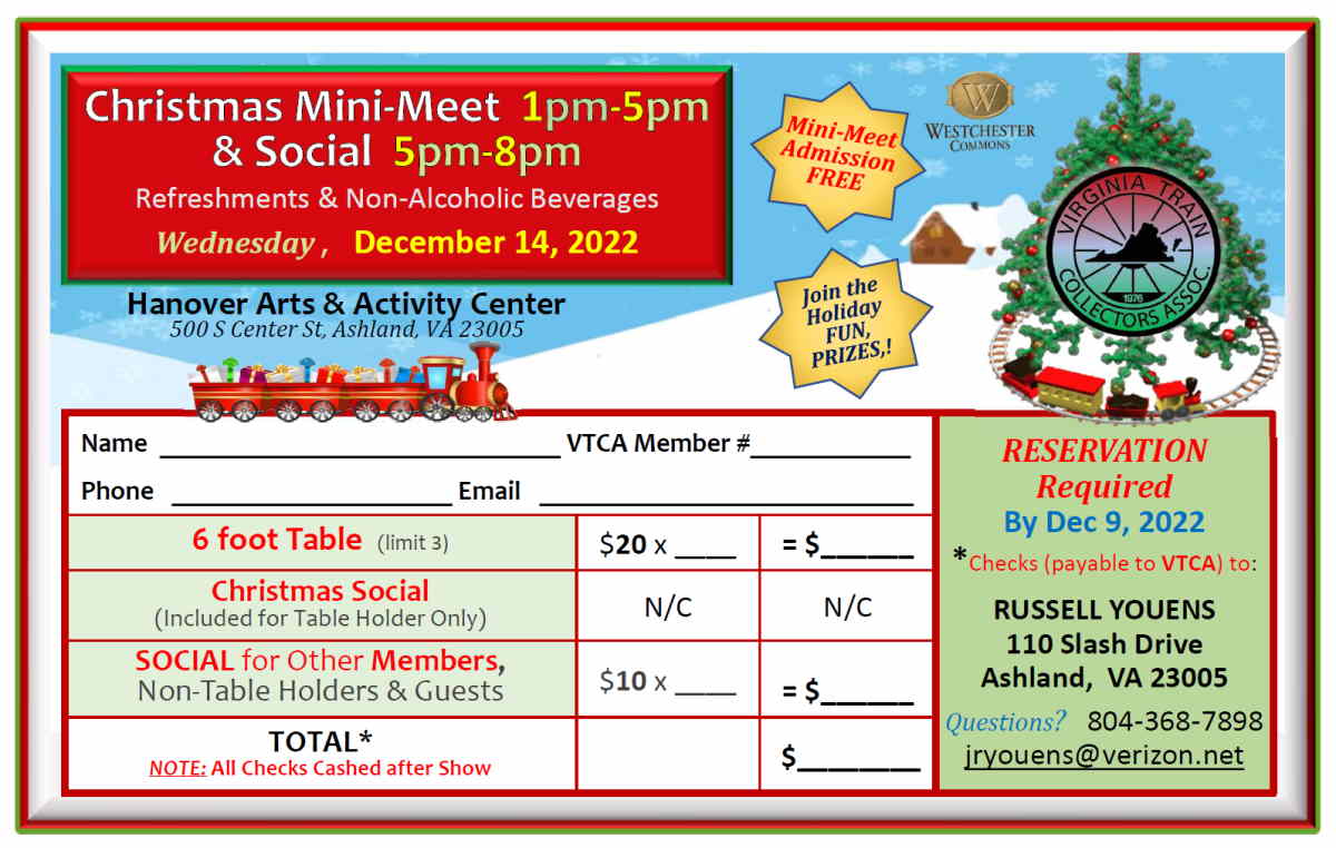 2023 Christmas Mini-Meet Table Reservation and Social Ticket Order Form ...